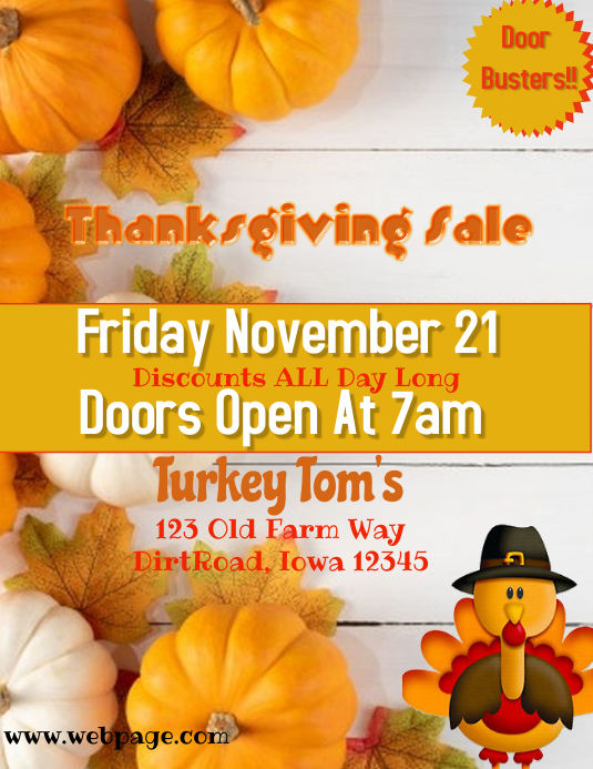 Thanksgiving Turkey Template | PosterMyWall