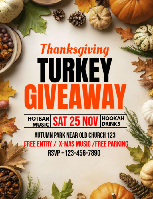 Thanksgiving Turkey Flyer Template | PosterMyWall