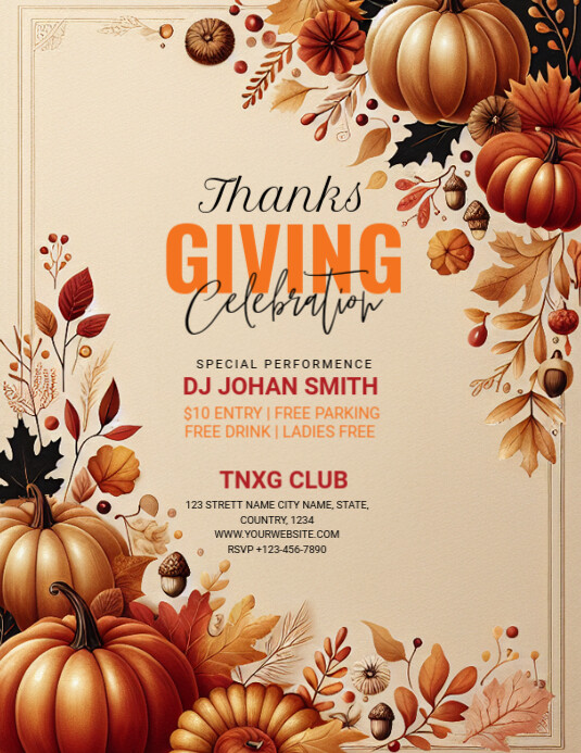 Thanksgiving Turkey Giveaway Flyer Template | PosterMyWall