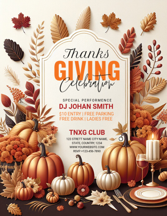 Thanksgiving Turkey Giveaway Flyer Template | PosterMyWall
