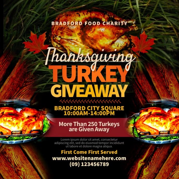Thanksgiving Turkey Giveaway Instagram Post Template | PosterMyWall