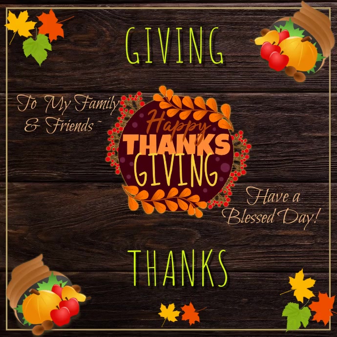 Thanksgiving Video Card Template | PosterMyWall
