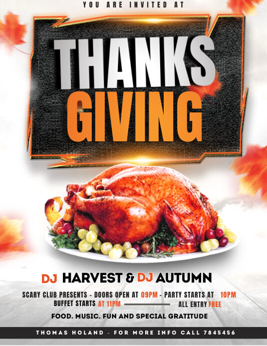 thanksgiving video Template | PosterMyWall