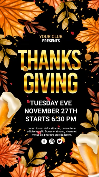 thanksgiving video Template | PosterMyWall