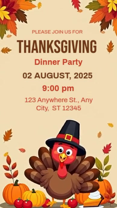 Thanksgiving video poster Template | PosterMyWall