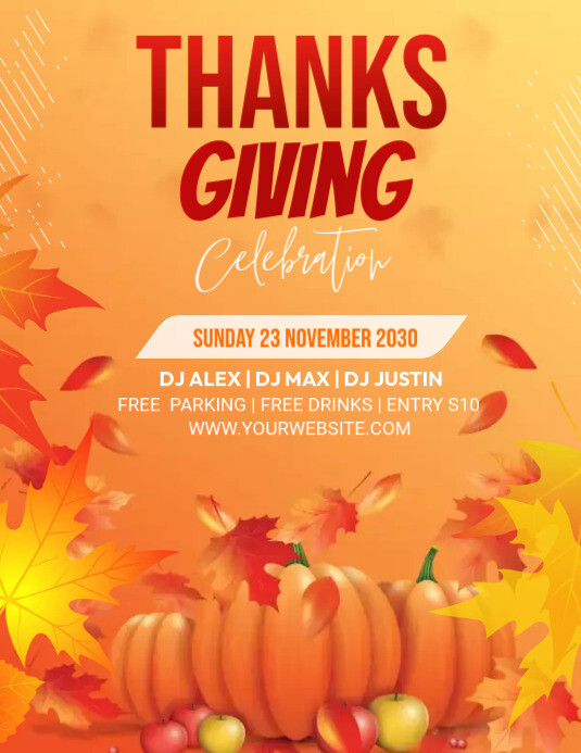 Plantilla de Thanksgiving wishes flyer | PosterMyWall