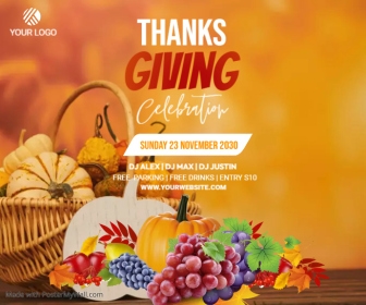 Thanksgiving wishes Large Rectangle Template | PosterMyWall