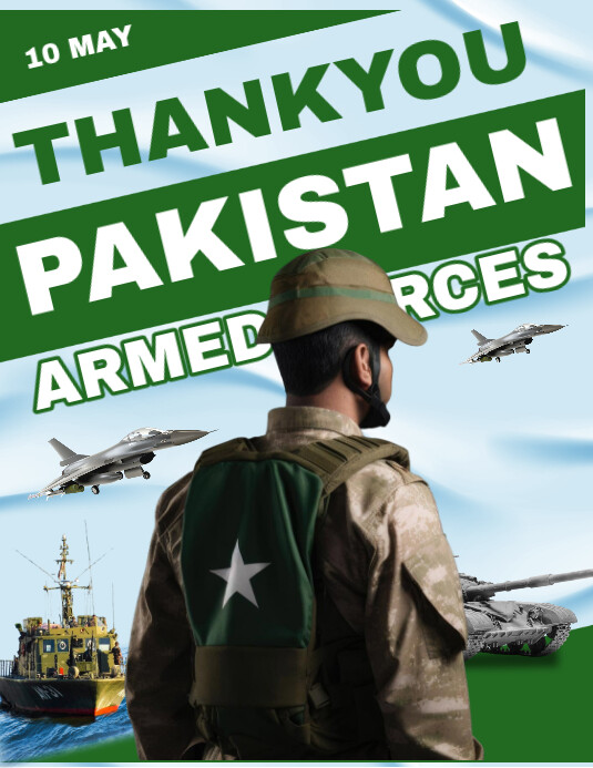 Thankyou Pakistan, Pak Army Template | PosterMyWall