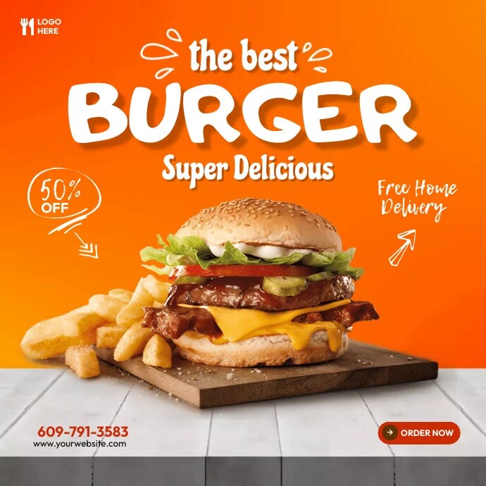 The Best Burger Ads Template | PosterMyWall