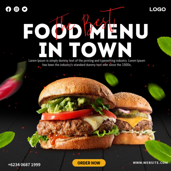 The Best Food Menu In Town Template | PosterMyWall