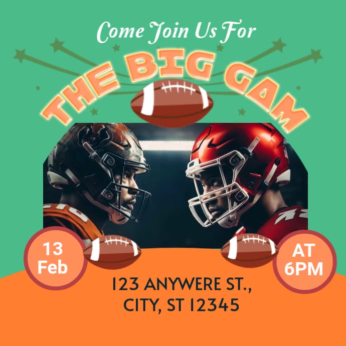 THE BIG GAME Template | PosterMyWall