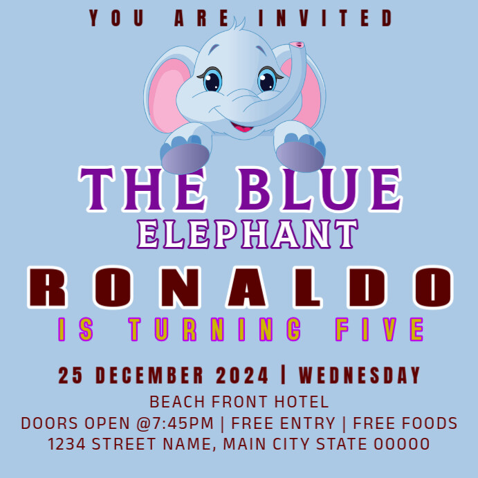 Modèle The Blue Elephant Instagram Post | PosterMyWall