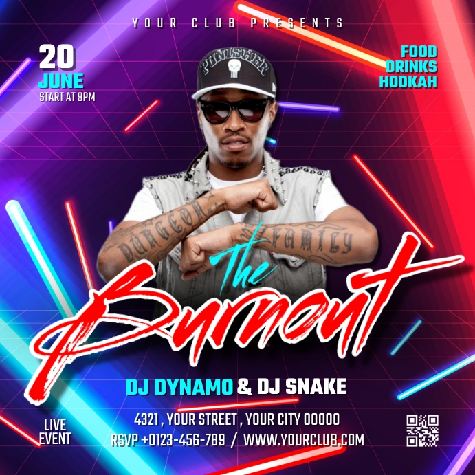 The Burnout Party Template | PosterMyWall