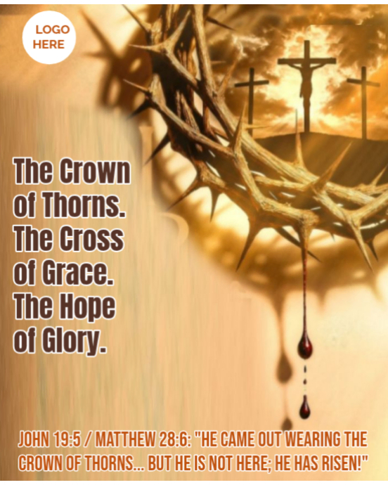 The Crown and the Cross: Easter Resurrection Square. Template ...