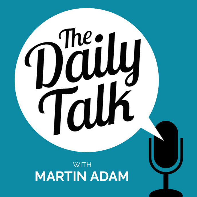 The Daily Talk blue white podcast cover free Template | PosterMyWall