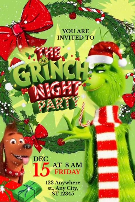 The Grinch Night Party Template | PosterMyWall