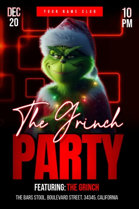 The Grinch Party Template | PosterMyWall