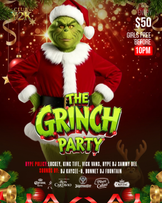 Plantilla de The Grinch Party Night Flyer | PosterMyWall