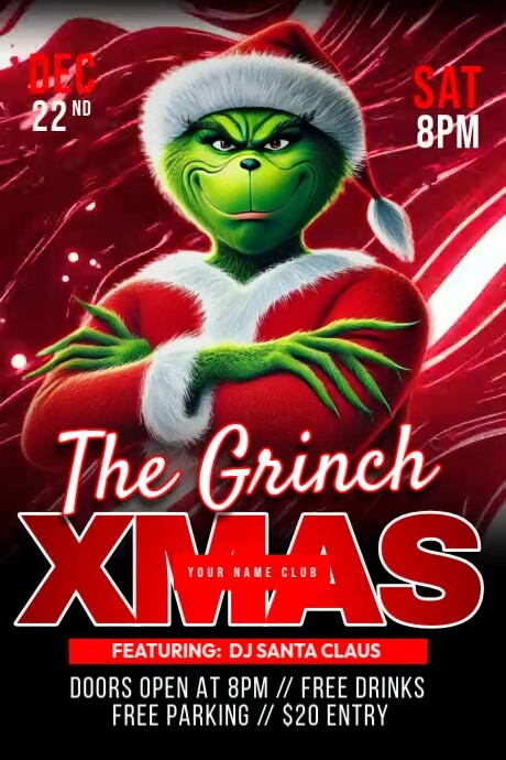 The Grinch Stole Xmas Party Template | PosterMyWall