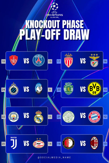 The knockout phase play-offs are set Template | PosterMyWall