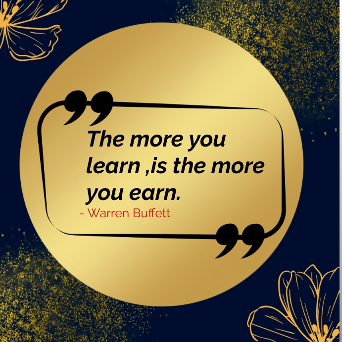 Copy of The Learning for Earning Wealth Principle | PosterMyWall
