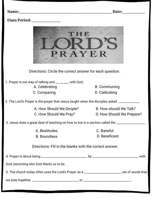 Copy of The Lord's Prayer Page 1 | PosterMyWall