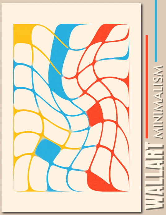 Plantilla de The Melted Grid – Abstract Minimalist Wall Art with ...