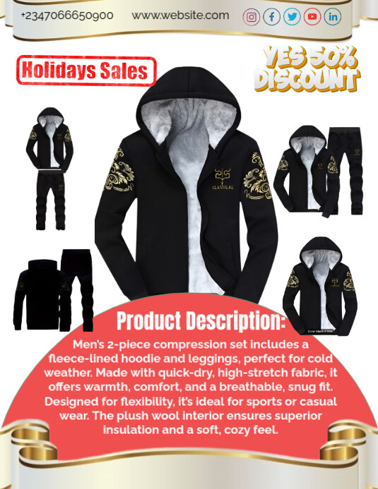 The men’s 2-piece compression set, available in versatile colors ...