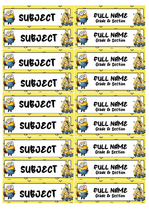Copy of The Minions Nametags And Labels | PosterMyWall