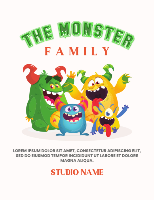 The Monster Family Flyer Template | PosterMyWall