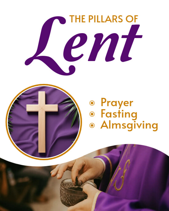 Copy of The pillars of lent instagram portrait poster template purple ...