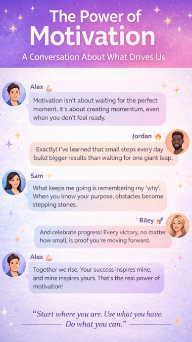 The power of motivation conversation Template | PosterMyWall