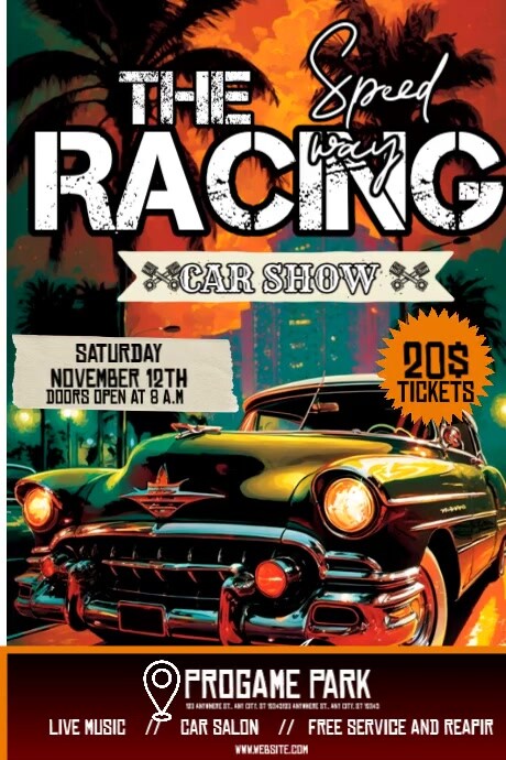 Copy of The Racing Speedway | PosterMyWall