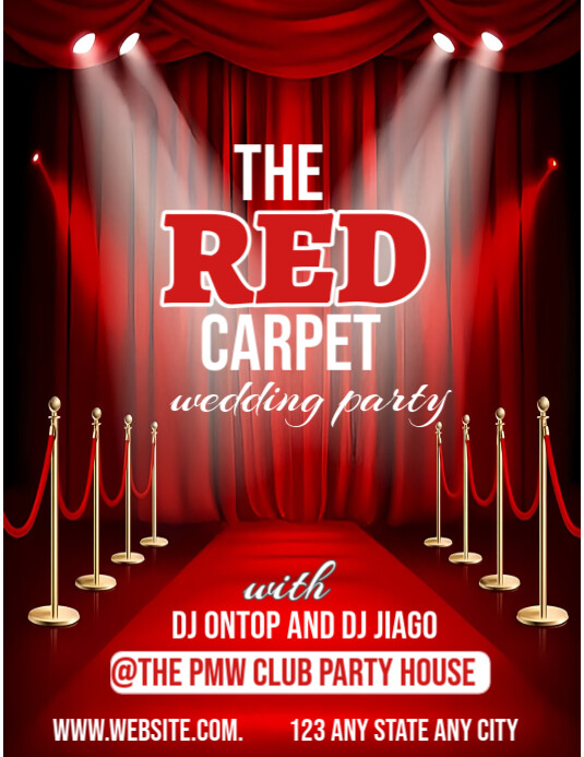 The Red carpet wedding anniversary party Template | PosterMyWall