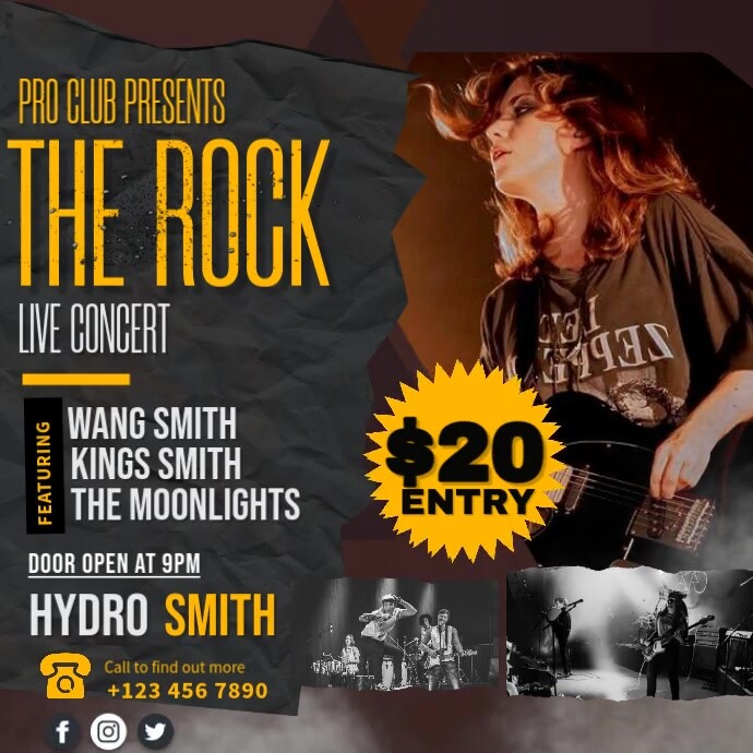 The Rock Live Concert Template | PosterMyWall