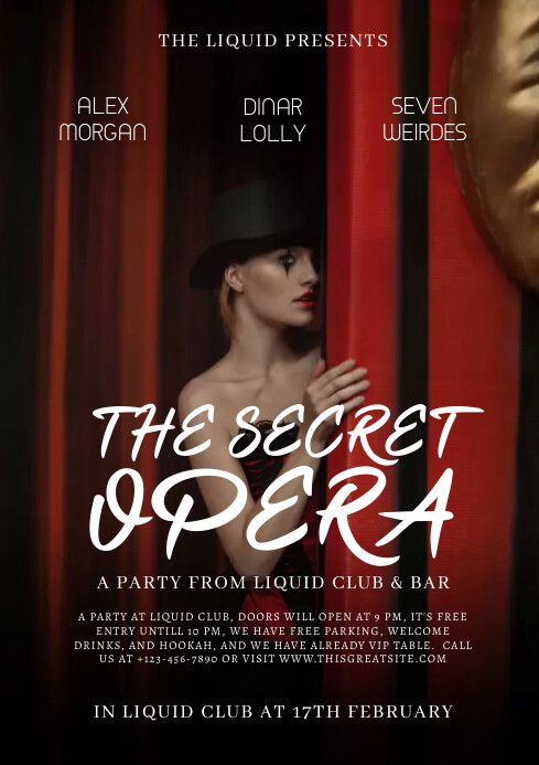 Modèle The Secret Opera Party Club | PosterMyWall