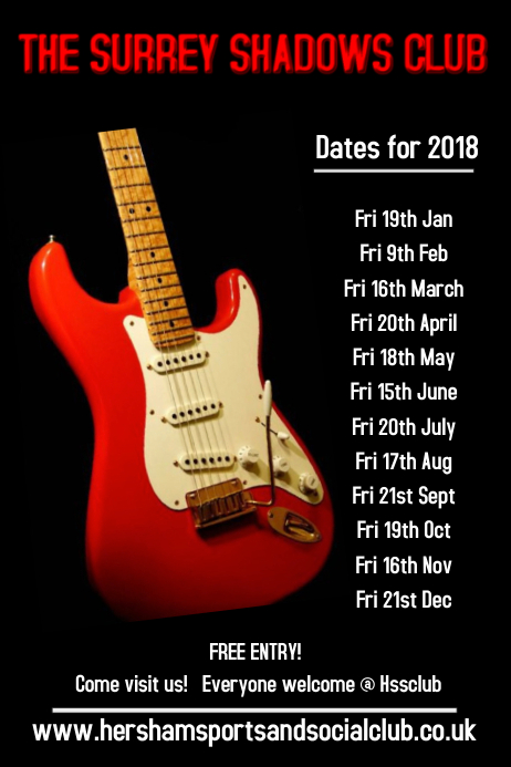 The Shadows Club Music - 2015 dates Template | PosterMyWall