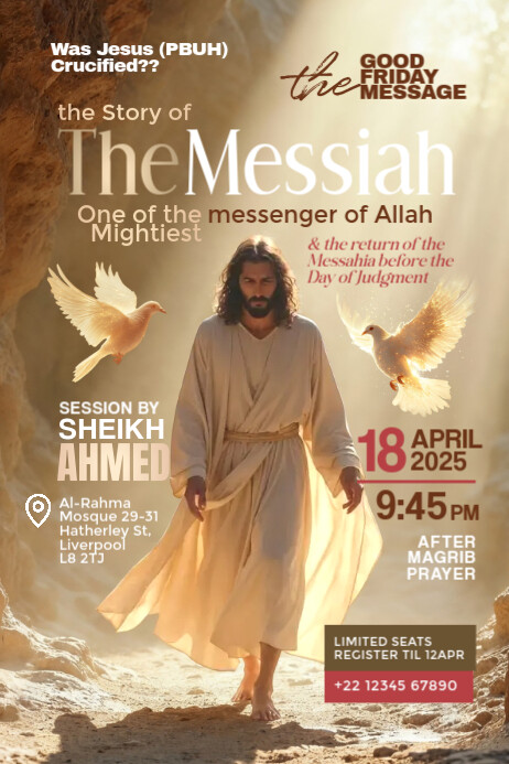 Plantilla de The Story of The Messiah Lecture Template | PosterMyWall