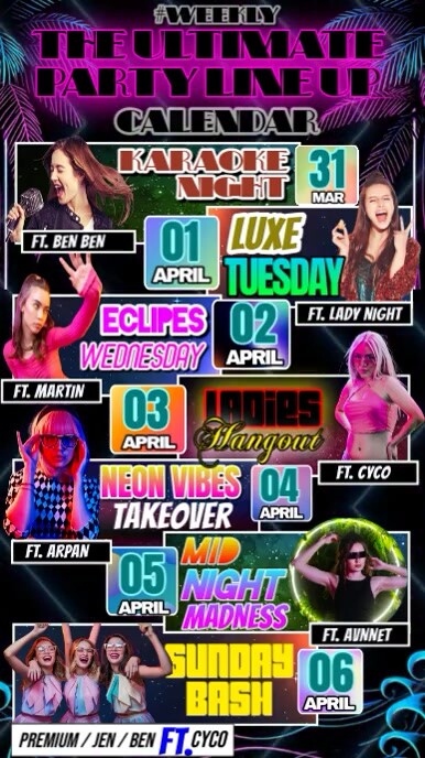 Copy of The Ultimate Party Line up | PosterMyWall