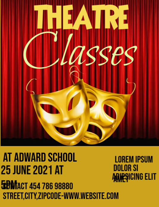 Theatre classes Template | PosterMyWall