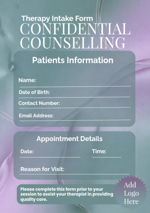 Copy of Therapy Intake Form | PosterMyWall