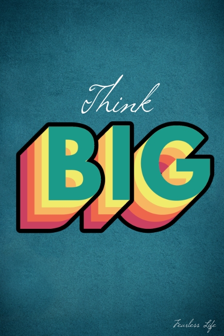 Think Big vintage retro colorful poster Template | PosterMyWall
