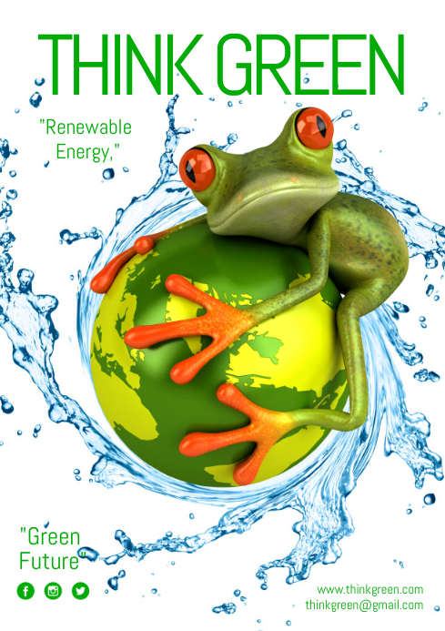 Think Green Poster Template | PosterMyWall