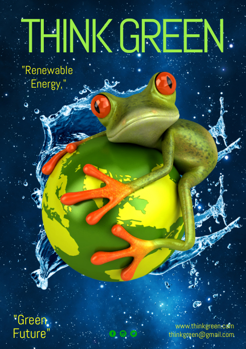 Think Green Poster Template | PosterMyWall