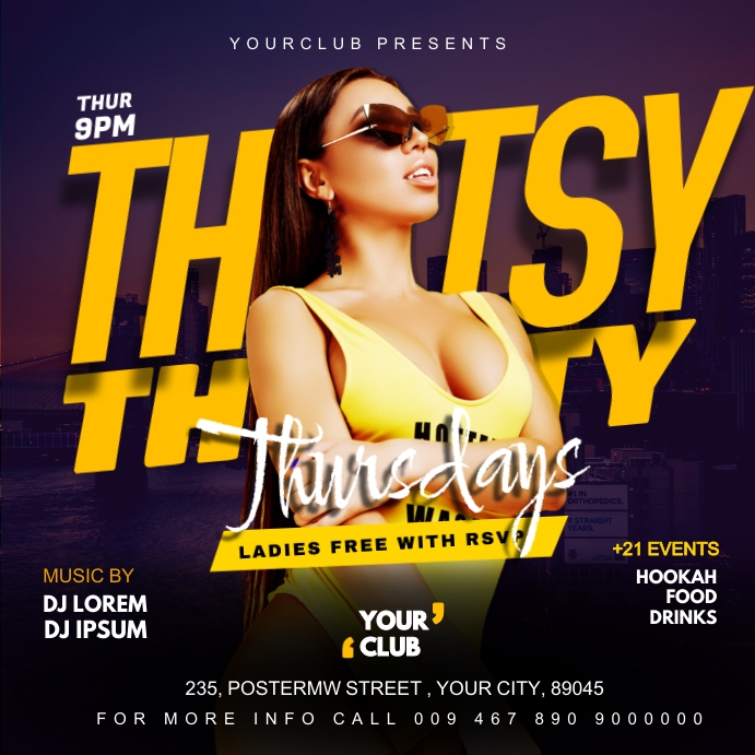 Plantilla de thirsty bar party | PosterMyWall