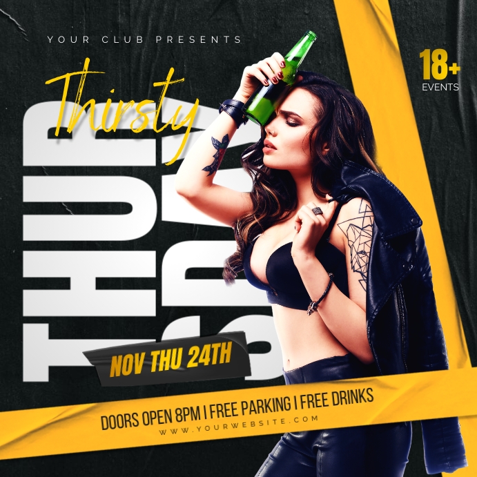 Plantilla de thirsty bar party | PosterMyWall