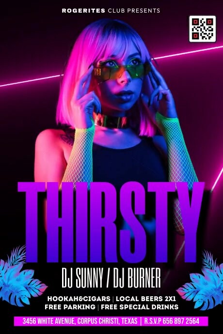 Plantilla de Thirsty Night Party | PosterMyWall
