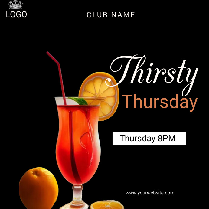 Plantilla de Thirsty Thursday bar flyer template | PosterMyWall