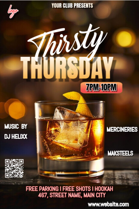 Plantilla de Thirsty Thursday | PosterMyWall