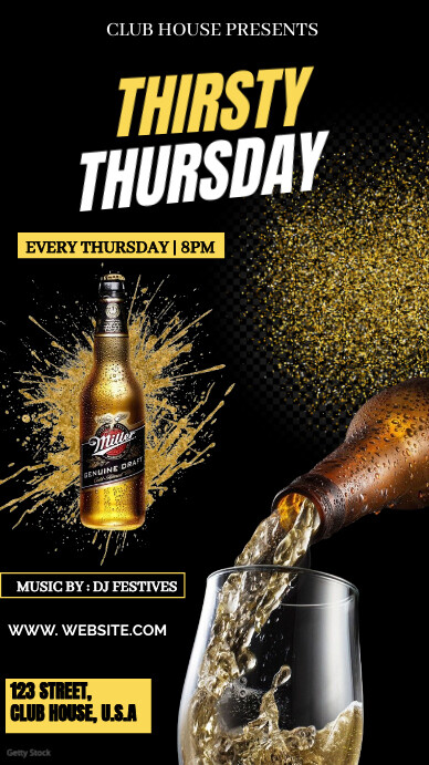 Plantilla de Thirsty Thursday | PosterMyWall